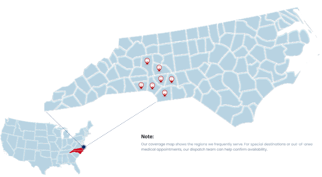 Service Areas - Medical Transportation of America